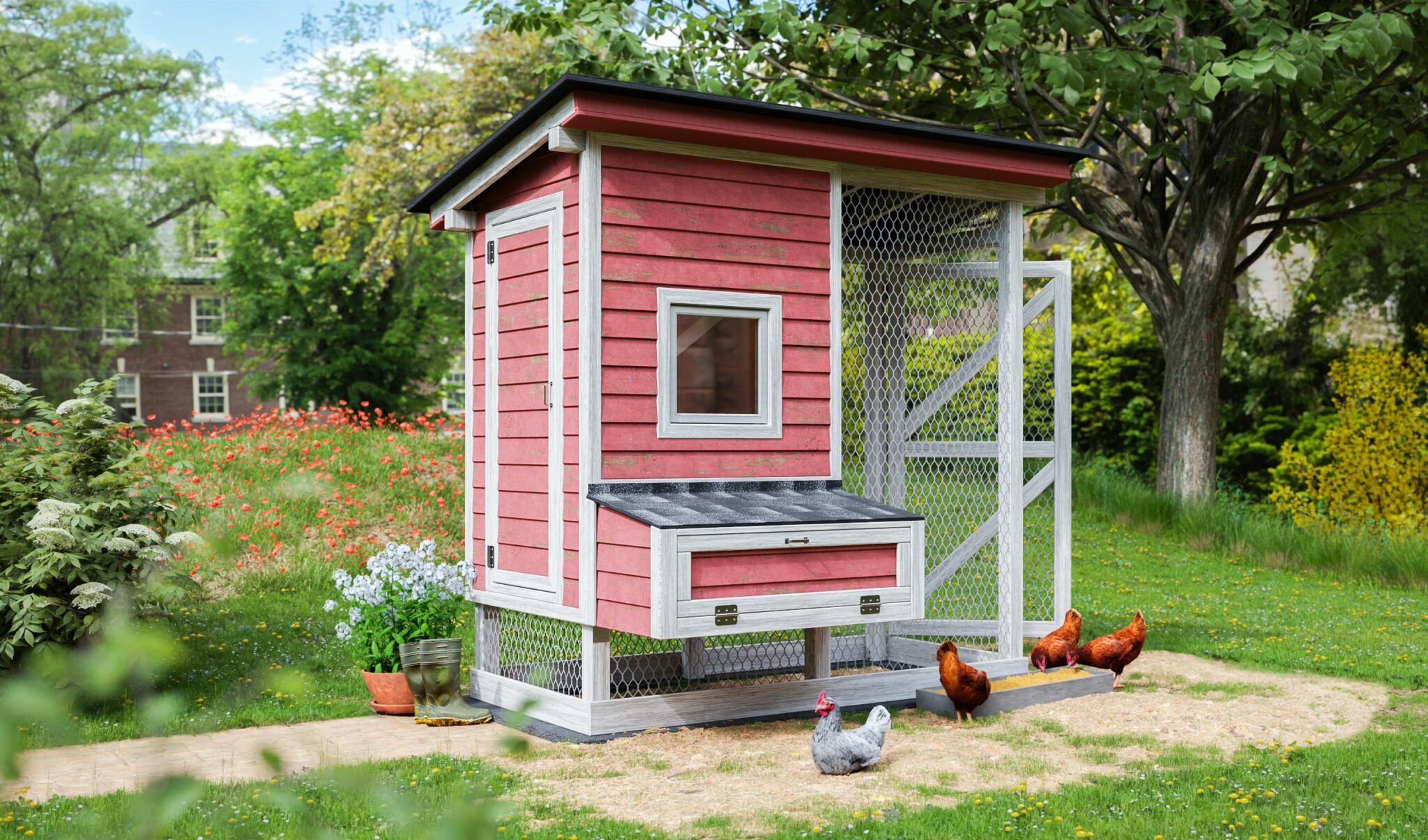 4x8 Medium Chicken Coop & Run Plans For 8 Chickens - Easy Coops™