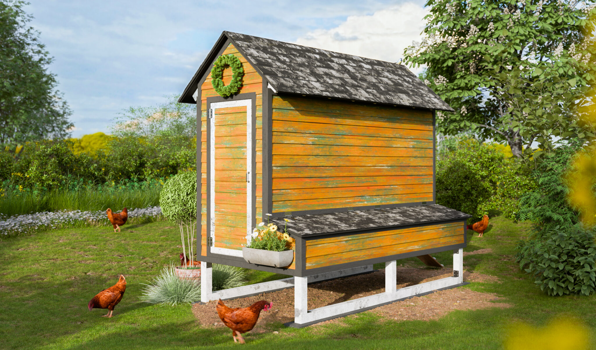 5x10 Victorian-Style Chicken House Plan For 12 Chickens - Easy Coops™