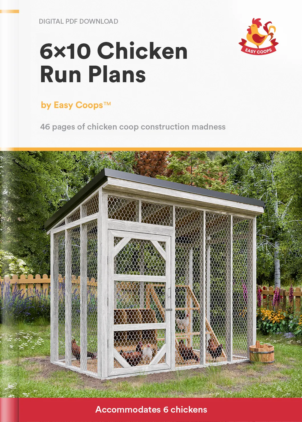 6x10 Chicken Run Plans For 6 Chickens - Easy Coops™